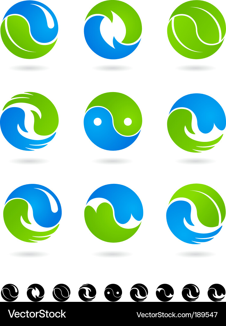 Yin yang icons and logos Royalty Free Vector Image