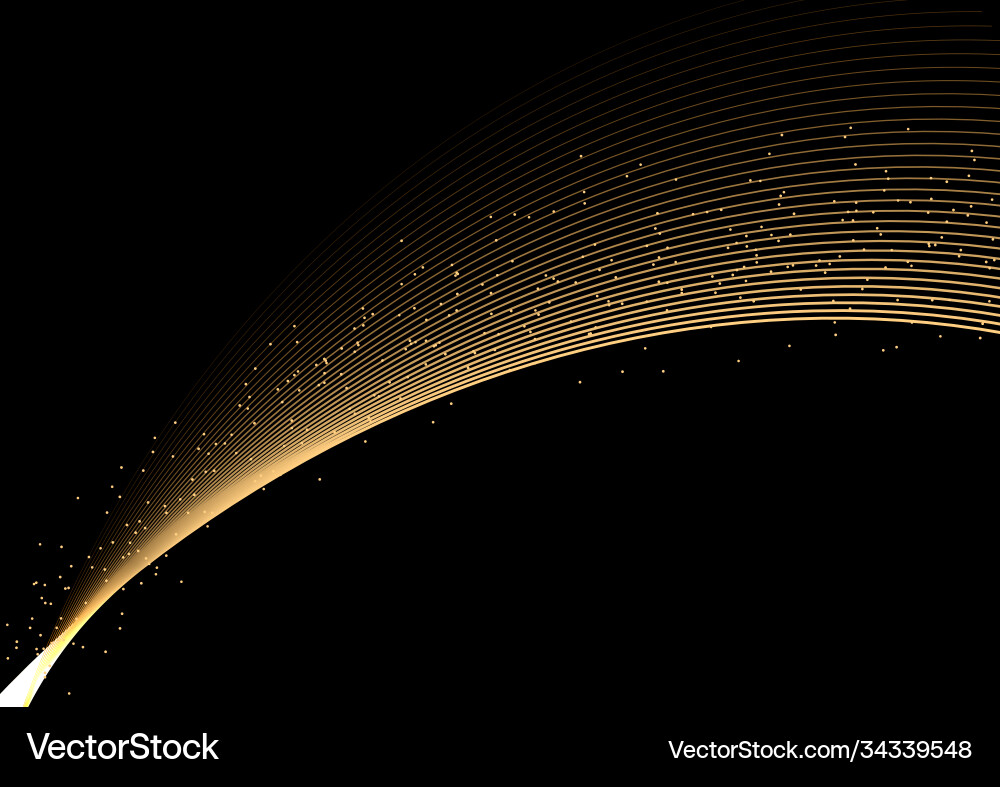 Abstract gold curve line design shiny golden Vector Image
