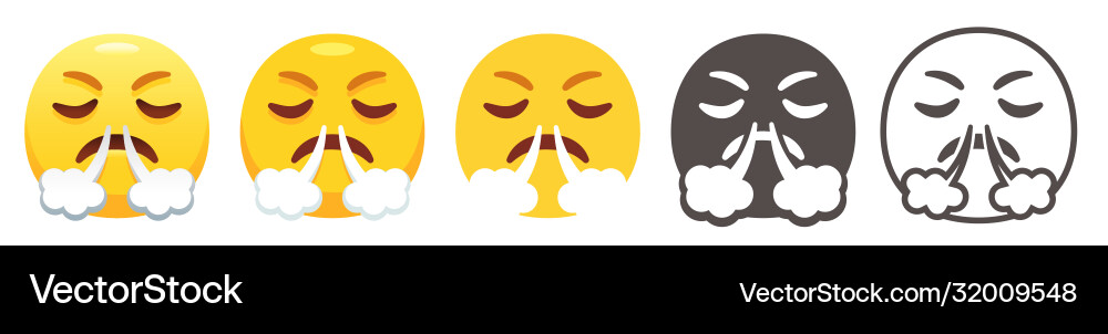 Angry huffing emoji Royalty Free Vector Image - VectorStock