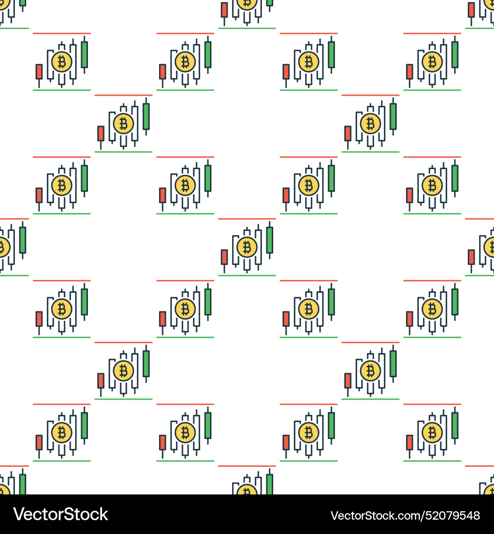 Bitcoin trading candlestick charts colored Vector Image