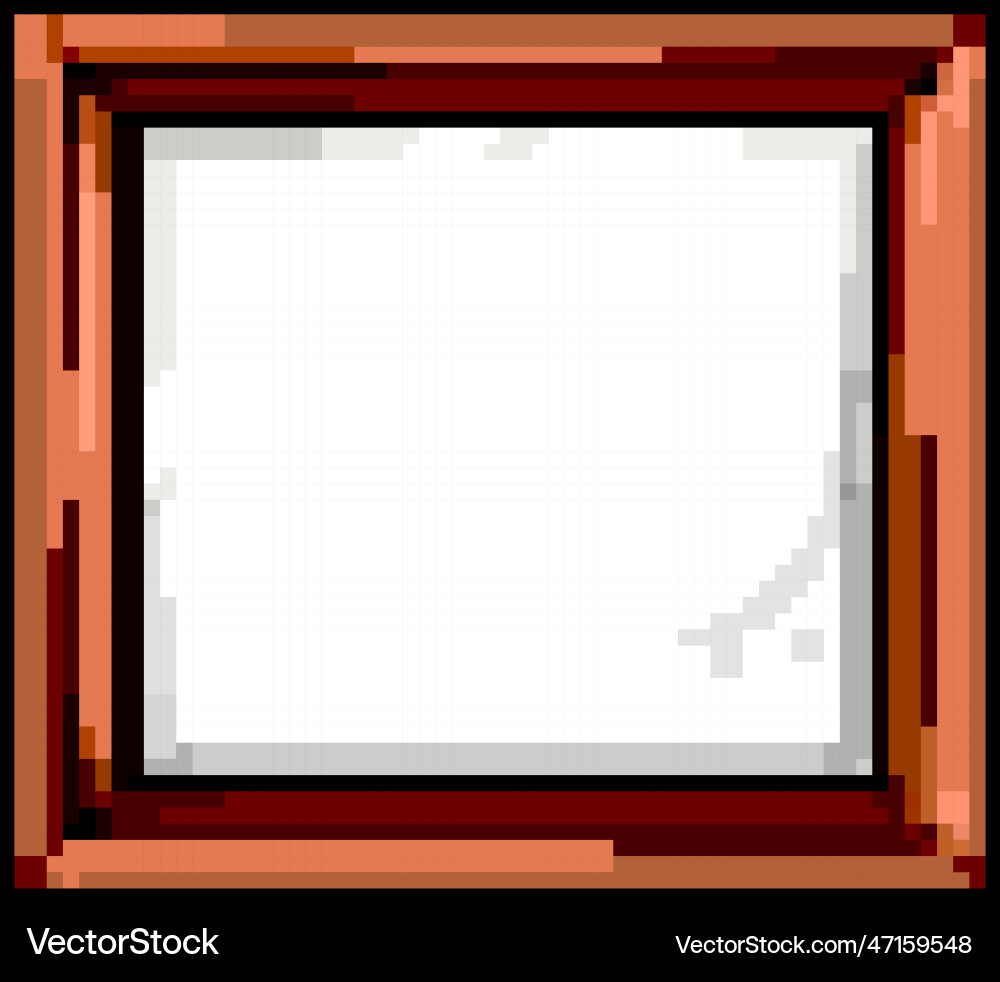 Blank photo frame game pixel art Royalty Free Vector Image