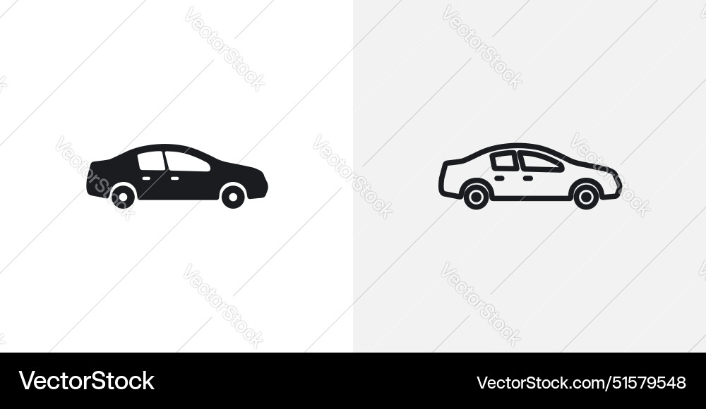 Car side view icon set Royalty Free Vector Image