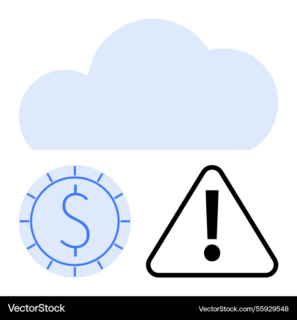 Cloud computing with financial growth and risk Vector Image