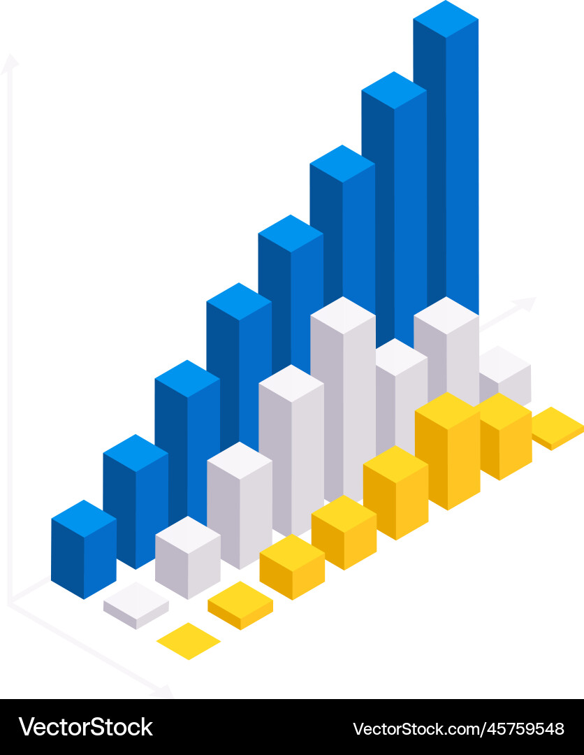Funding bar chart composition Royalty Free Vector Image