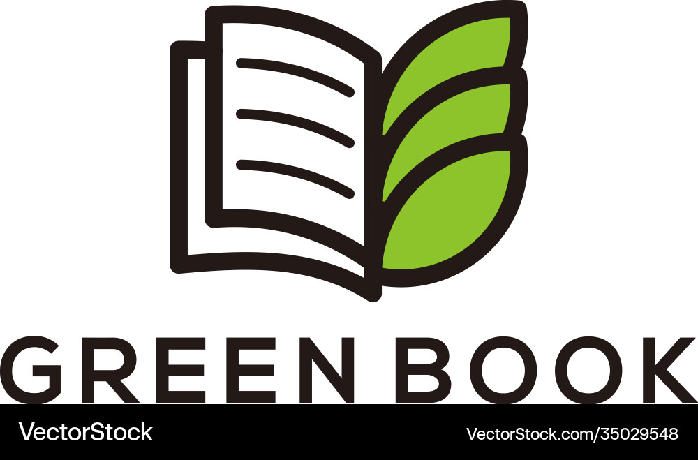 Green book logo design simple minimalist icon Vector Image