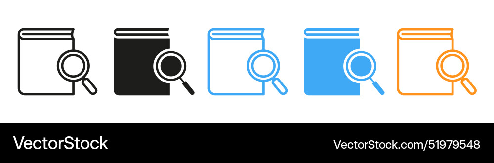 Informative guide book and technical manual icons Vector Image