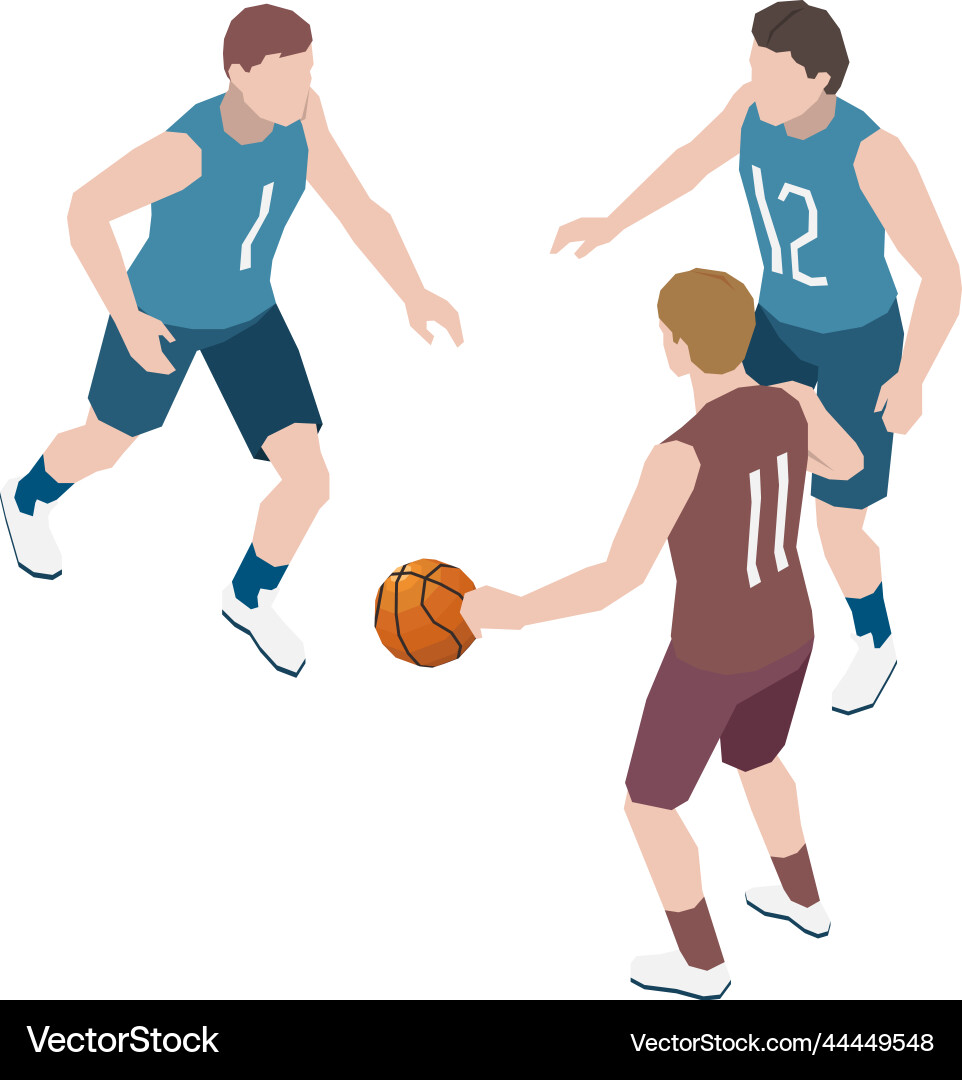 Isometric Basketball Team Royalty Free Vector Image