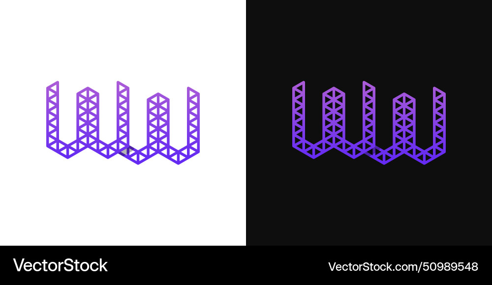 Letters ww polygon logo suitable for business Vector Image