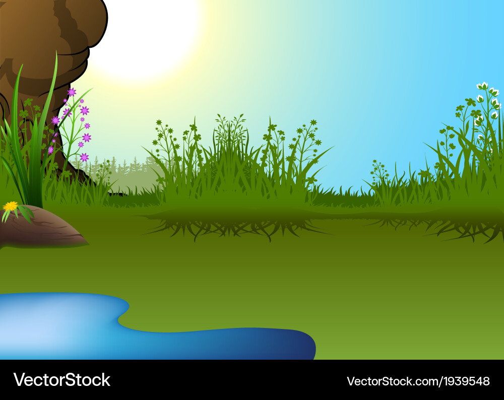 Little pond Royalty Free Vector Image - VectorStock
