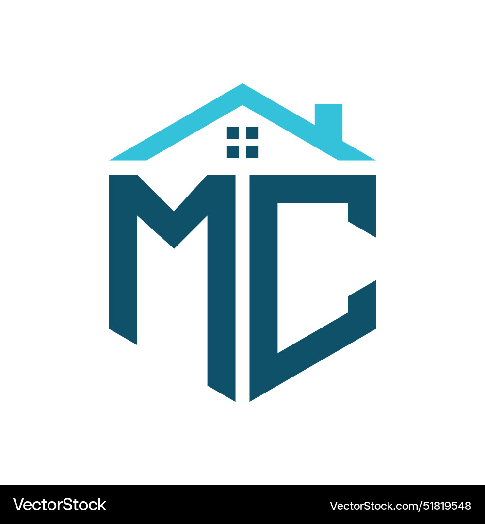 Mc house logo design template letter Royalty Free Vector