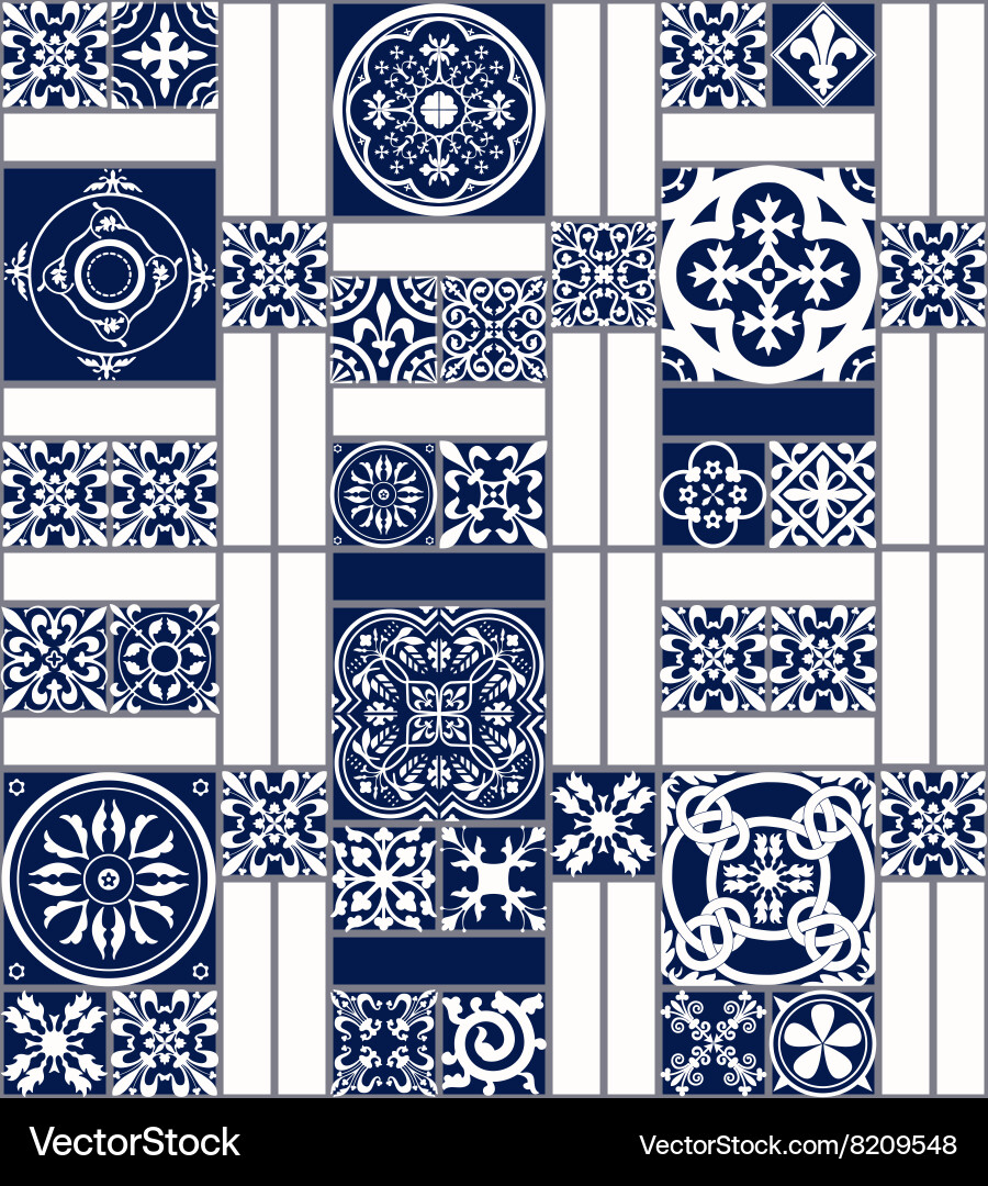 Moroccan tiles seamless pattern Royalty Free Vector Image