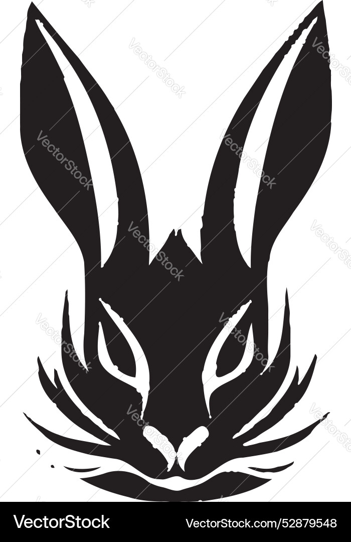 Premium rabbit silhouette logo intricate bunny Vector Image