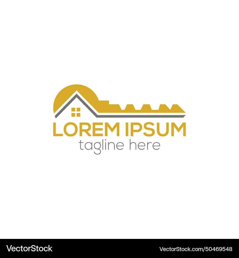 Real estate logo key template Royalty Free Vector Image