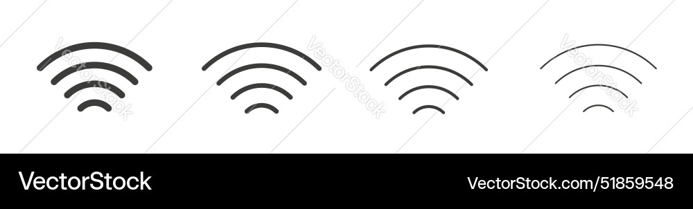 Wifi icon set wi-fi connection sign mobile phone Vector Image