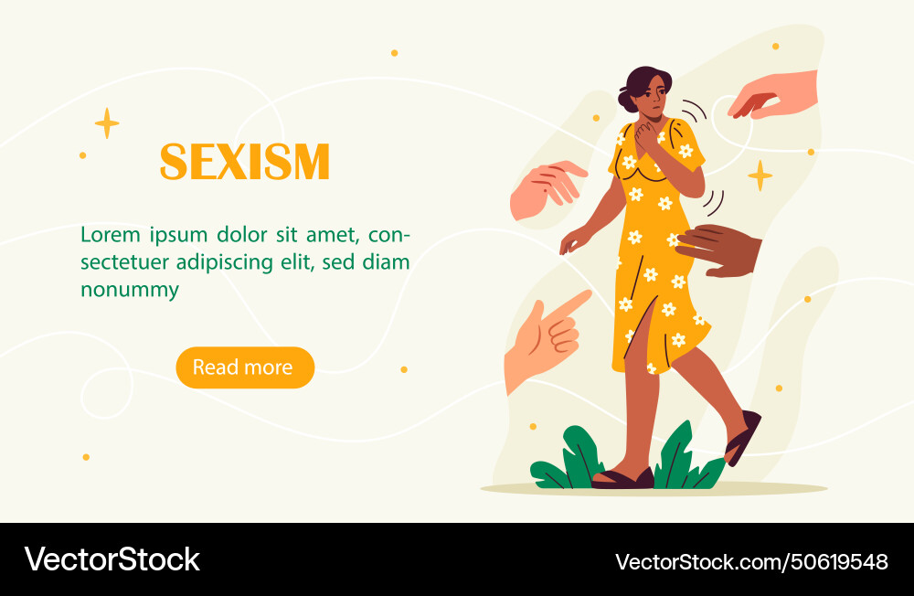 Woman With Sexism Poster Royalty Free Vector Image