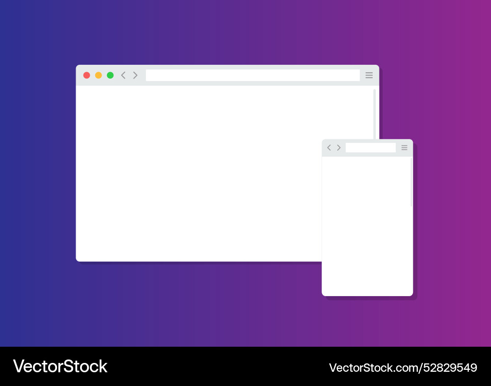 Blank browser windows Royalty Free Vector Image Blank browser windows Royalty Free Vector Image