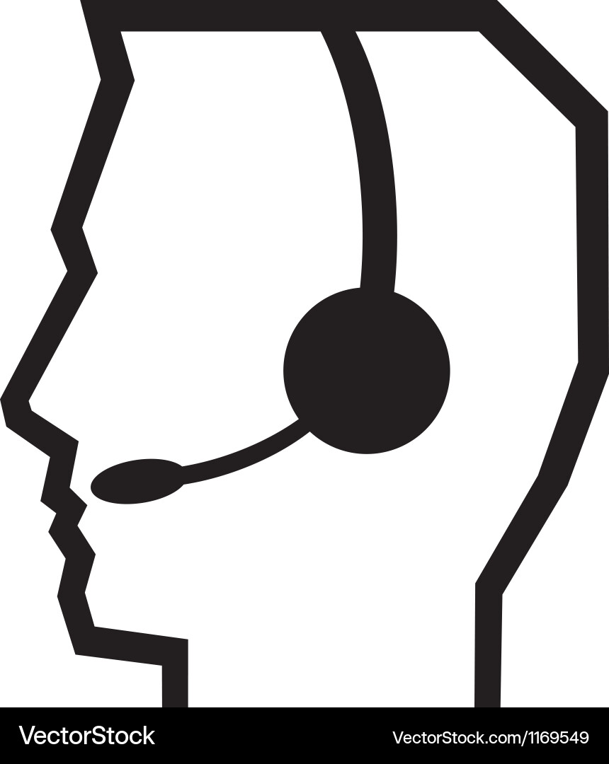 Call Center Headset Icon Royalty Free Vector Image