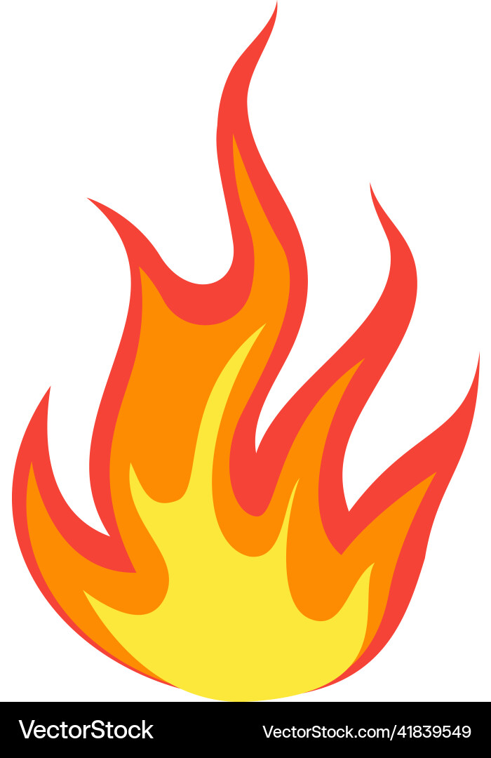 Cartoon Fire Flame Symbol Royalty Free Vector Image
