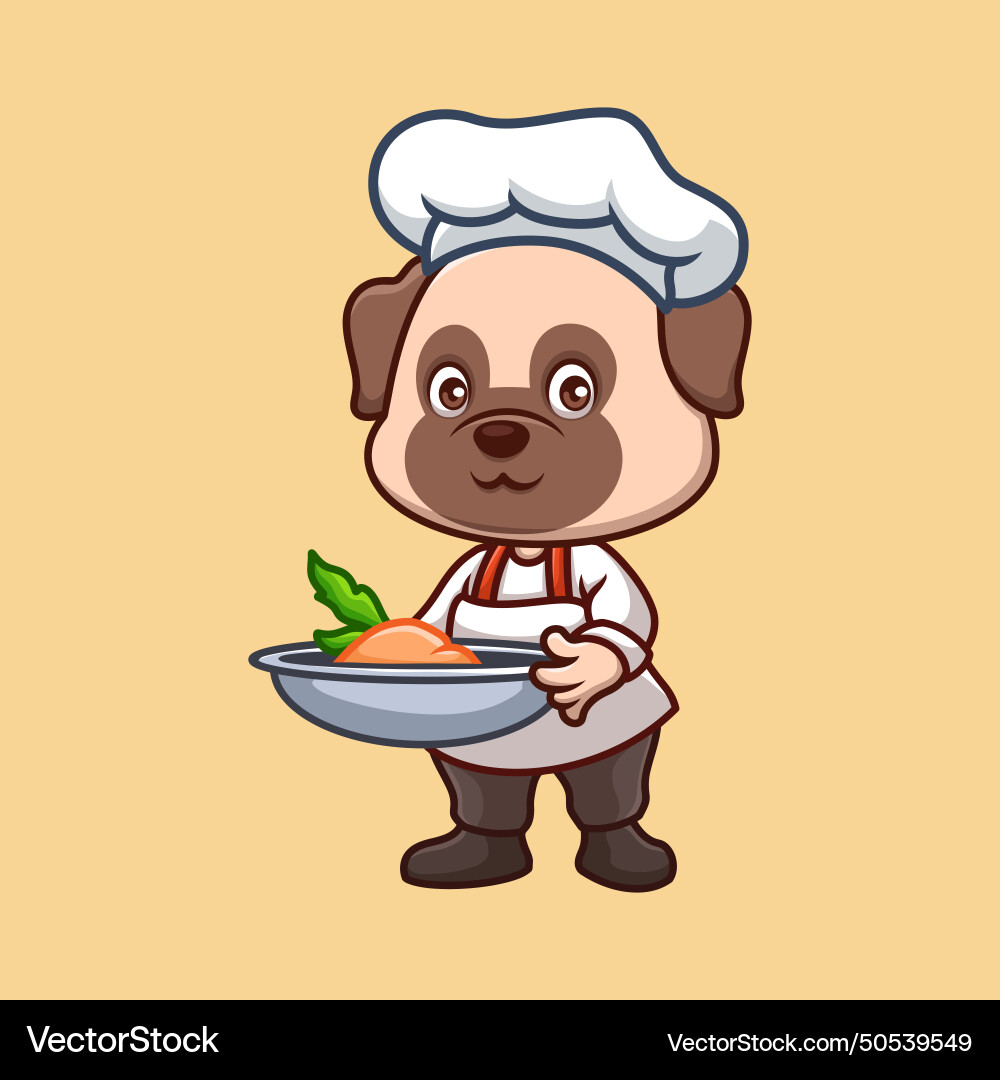 Chef pub dog cartoon Royalty Free Vector Image