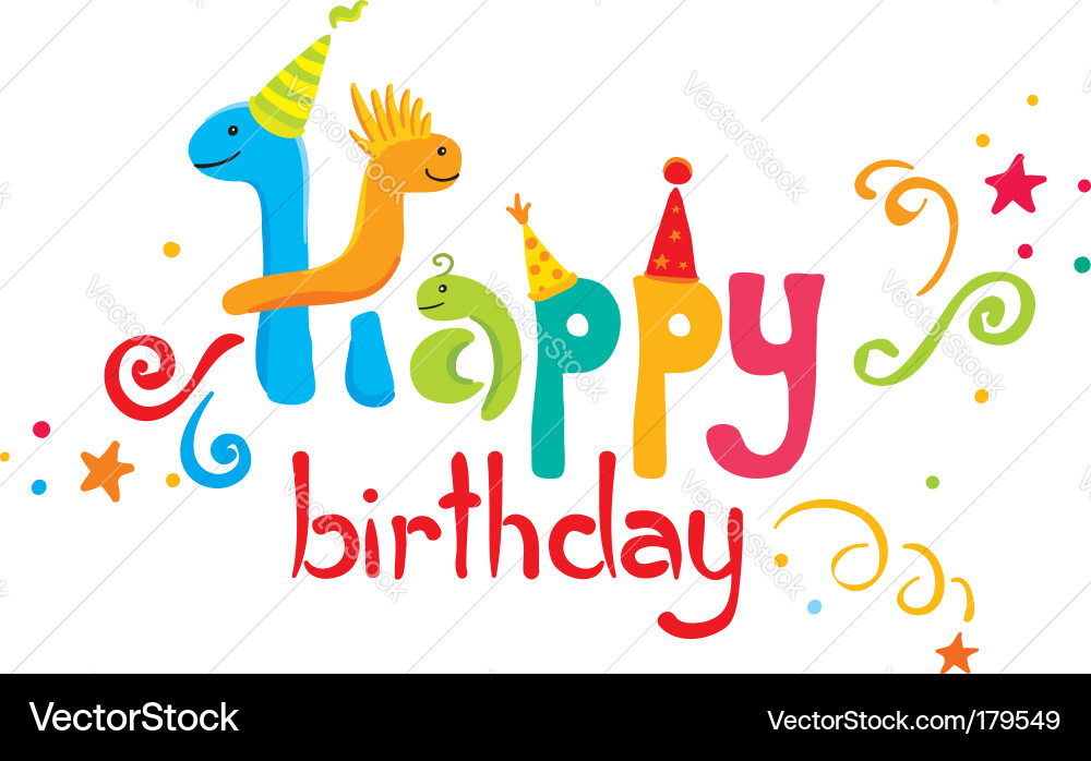 Colorful Birthday Worms Royalty Free Vector Image