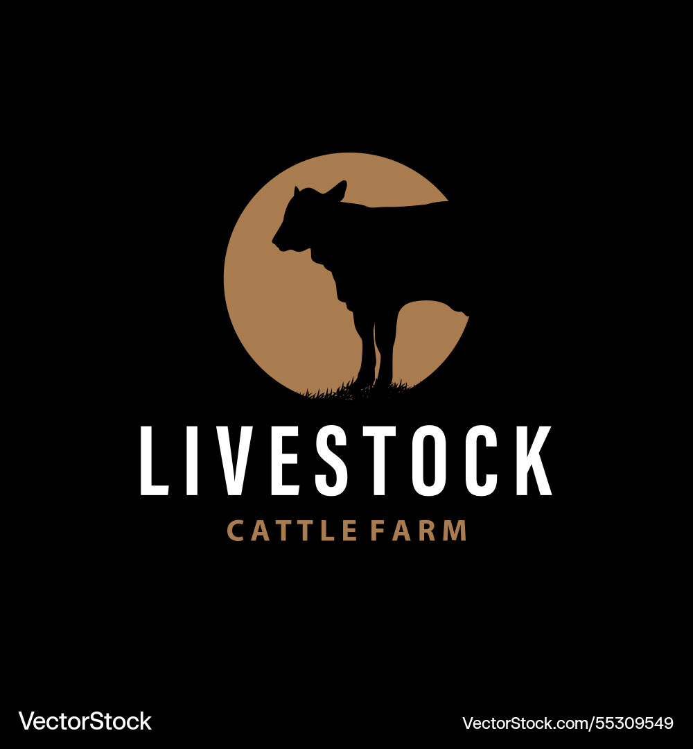 Cow logo simple cattle farm design livestock Vector Image