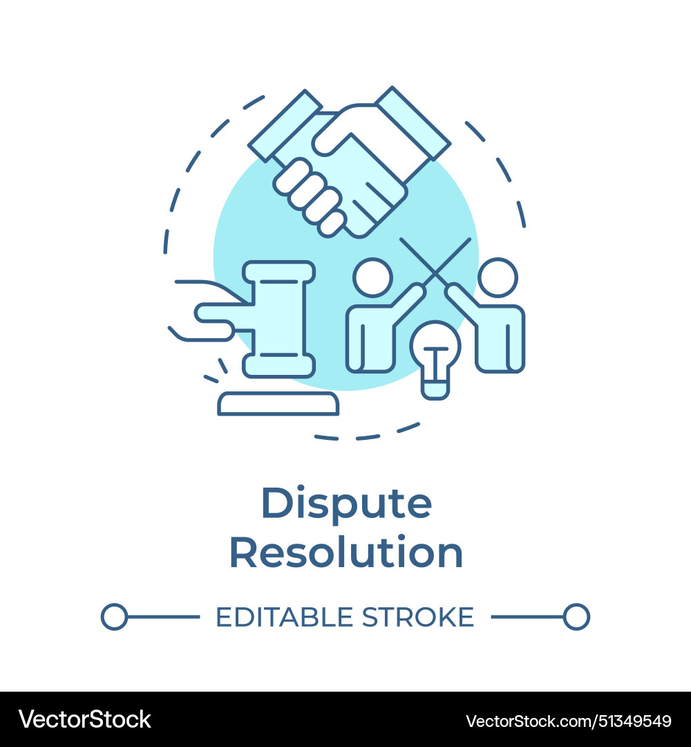 Dispute resolution soft blue concept icon Vector Image