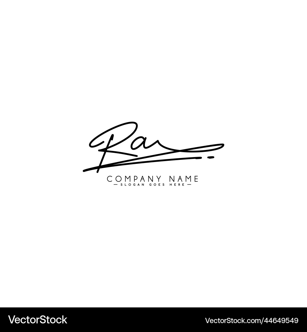 Elegant RA Signature Logo Template Royalty Free Vector Image