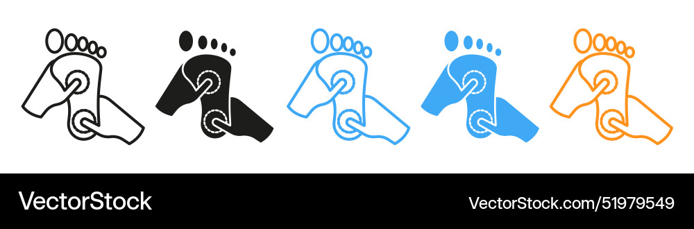 Foot therapy icon denoting the benefits Royalty Free Vector