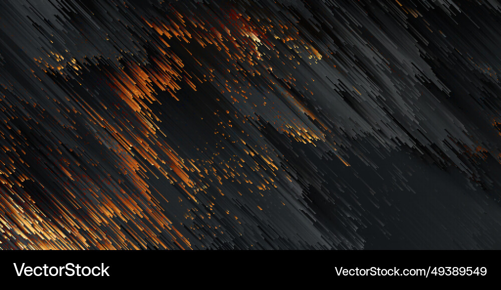 Gold and black pixel sorting glitched background Vector Image