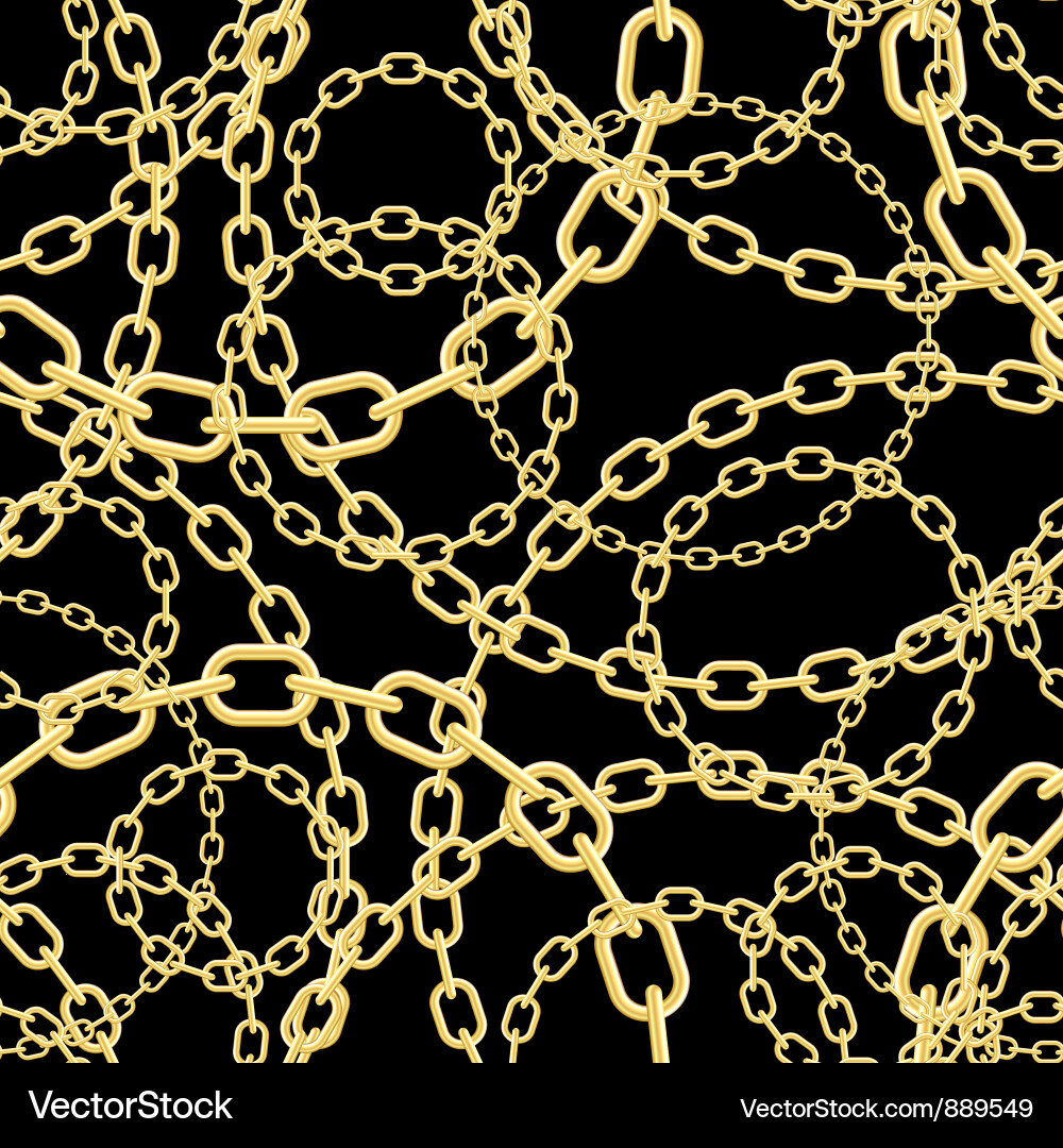 Gold chain seamless background Royalty Free Vector Image