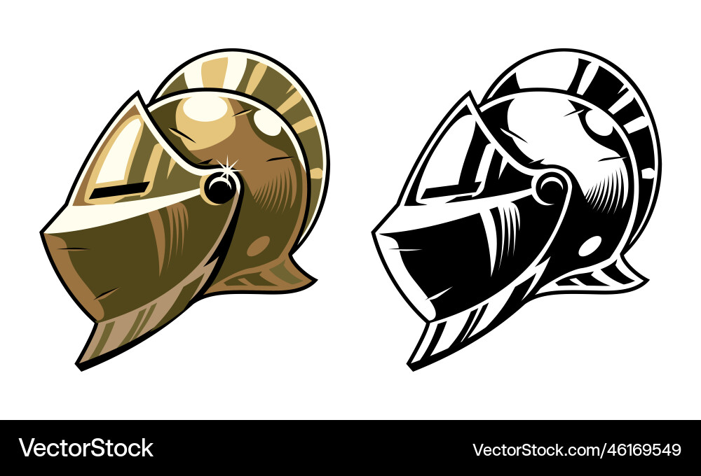 Handgezeichneter Ritterhelm Lizenzfreies Vektorbild