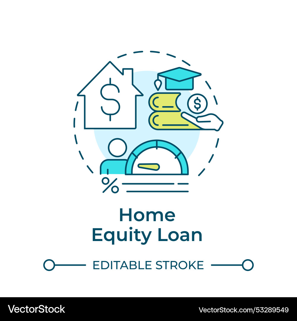 Home equity loan multi color concept icon Vector Image