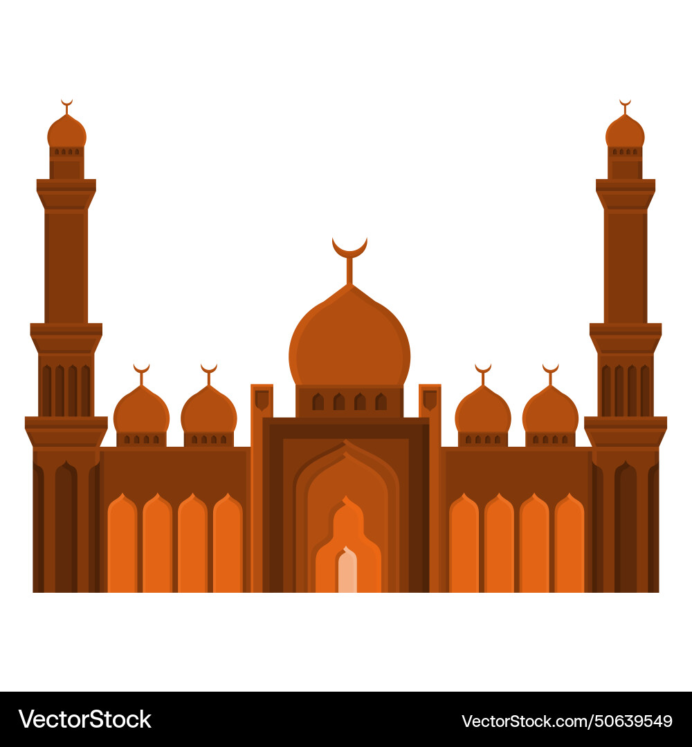 Magnificent and large mosque design Royalty Free Vector
