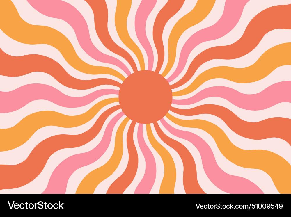 Retro twisted striped line sunburst background Vector Image