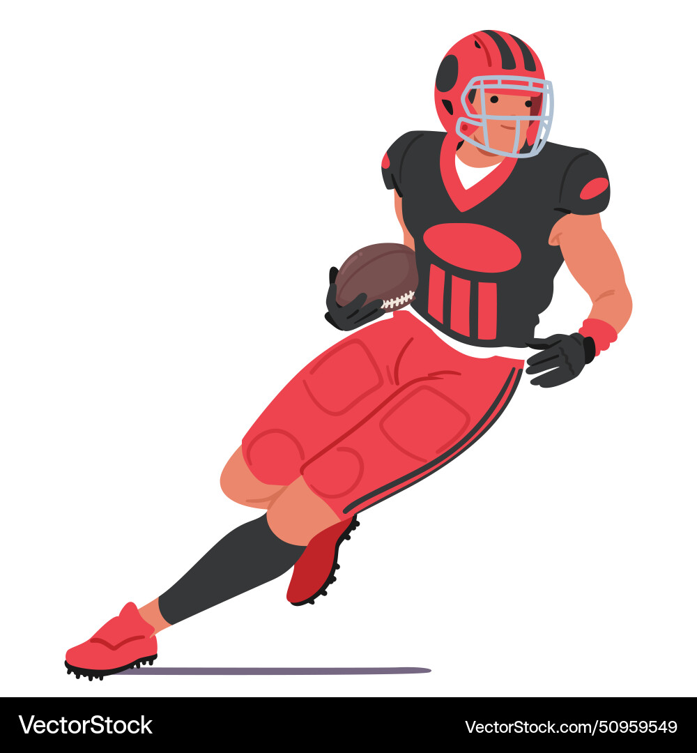 Rugby player character charges forward Royalty Free Vector