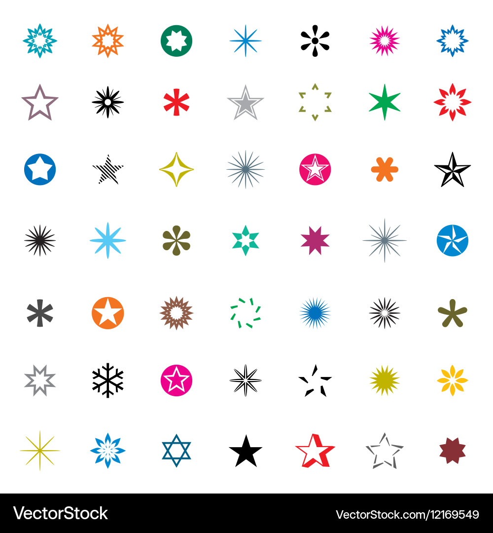 Set of color stars Royalty Free Vector Image - VectorStock