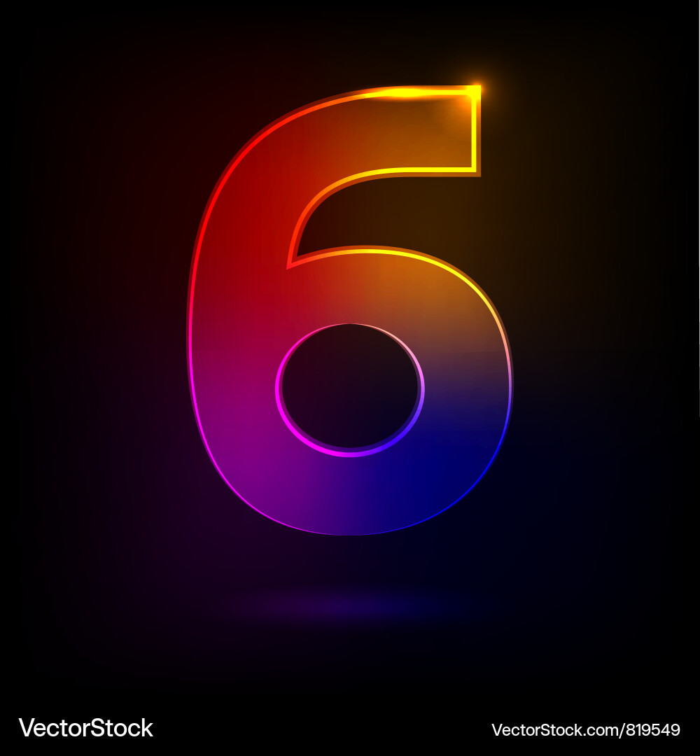 Six Royalty Free Vector Image - VectorStock