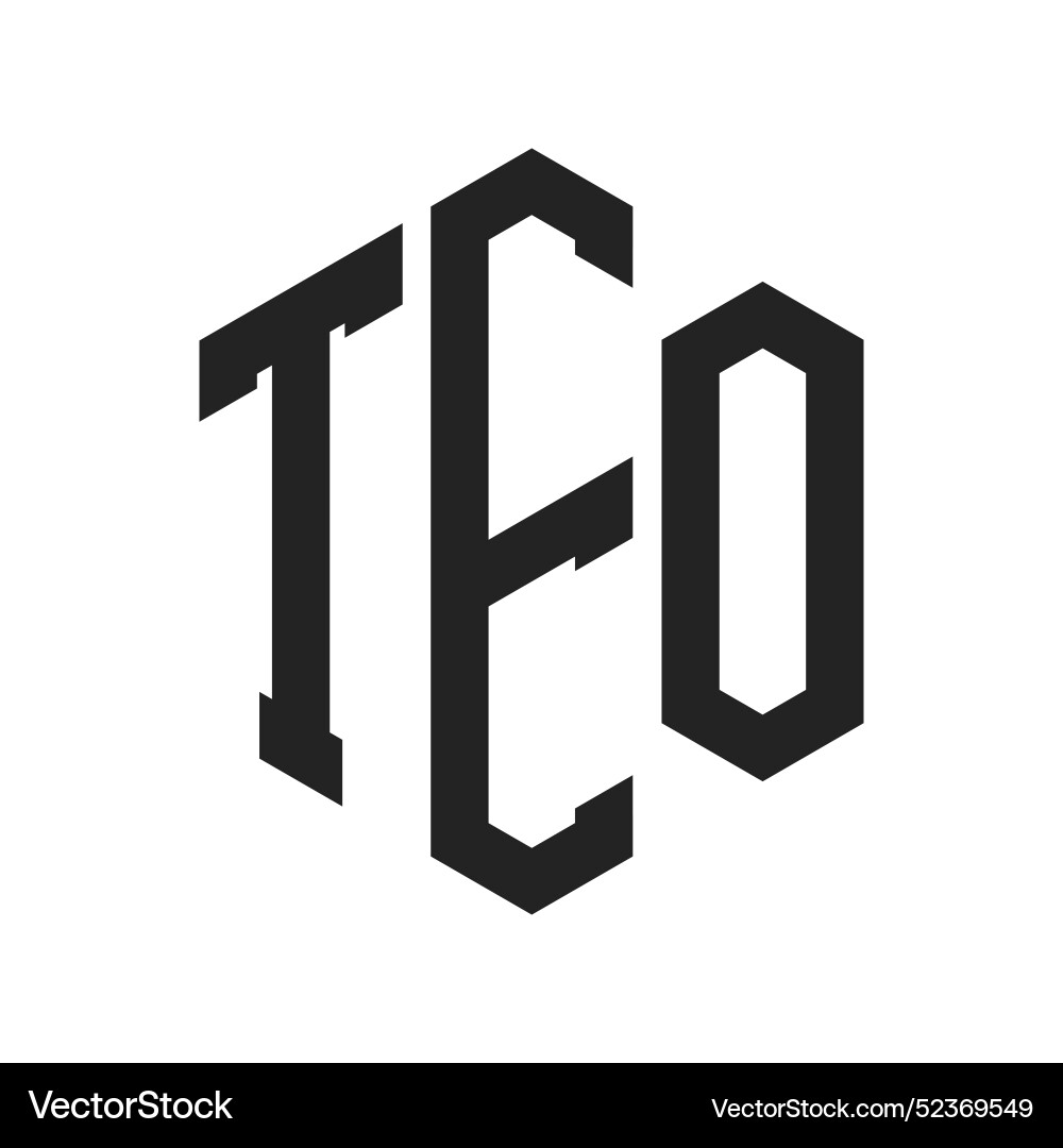 Teo logo design initial letter monogram Royalty Free Vector