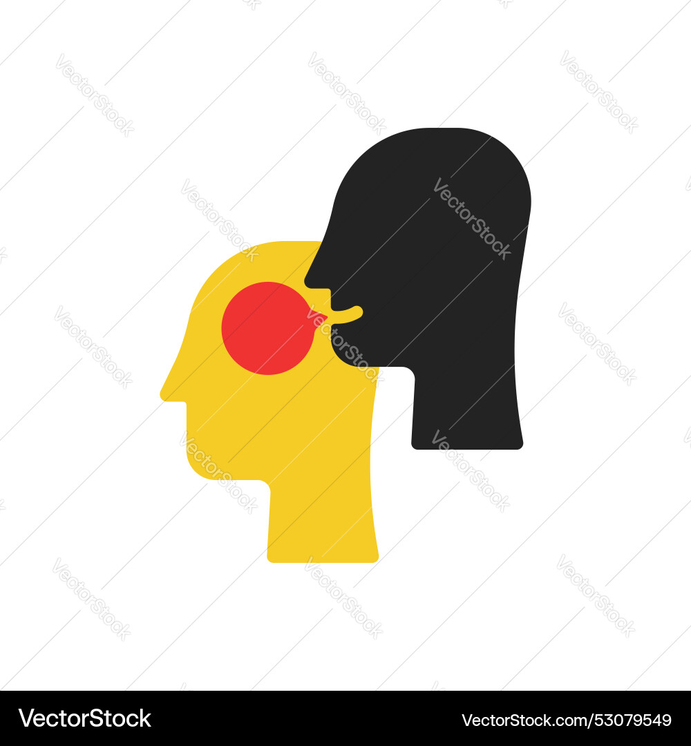 Two heads with talk bubble like gossip icon Vector Image