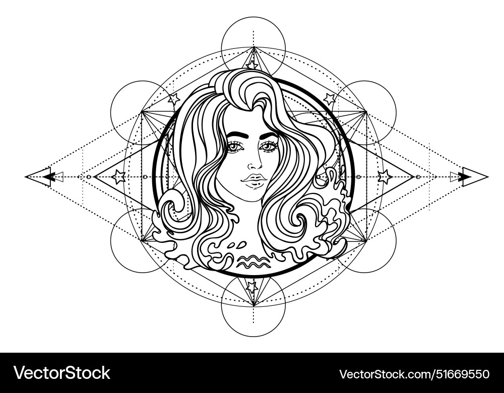 Aquarius astrology sign Royalty Free Vector Image
