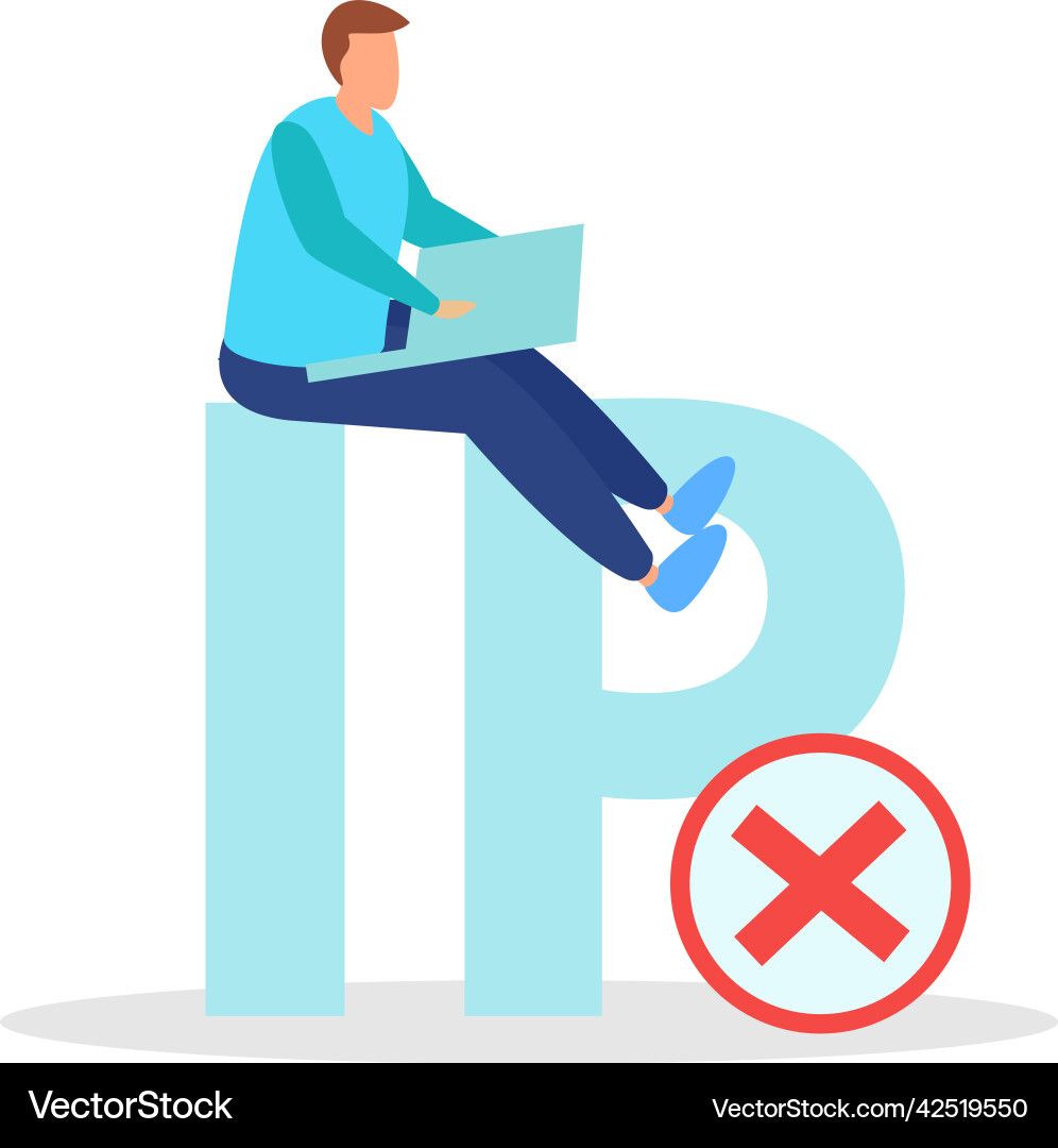 Banned ip text composition Royalty Free Vector Image