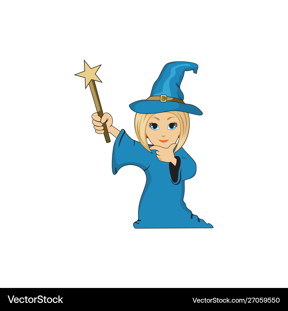 Beautiful wizard cartoon Royalty Free Vector Image