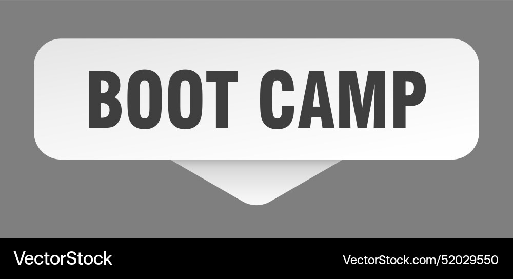 Boot camp sticker sign isolated on gray Royalty Free Vector