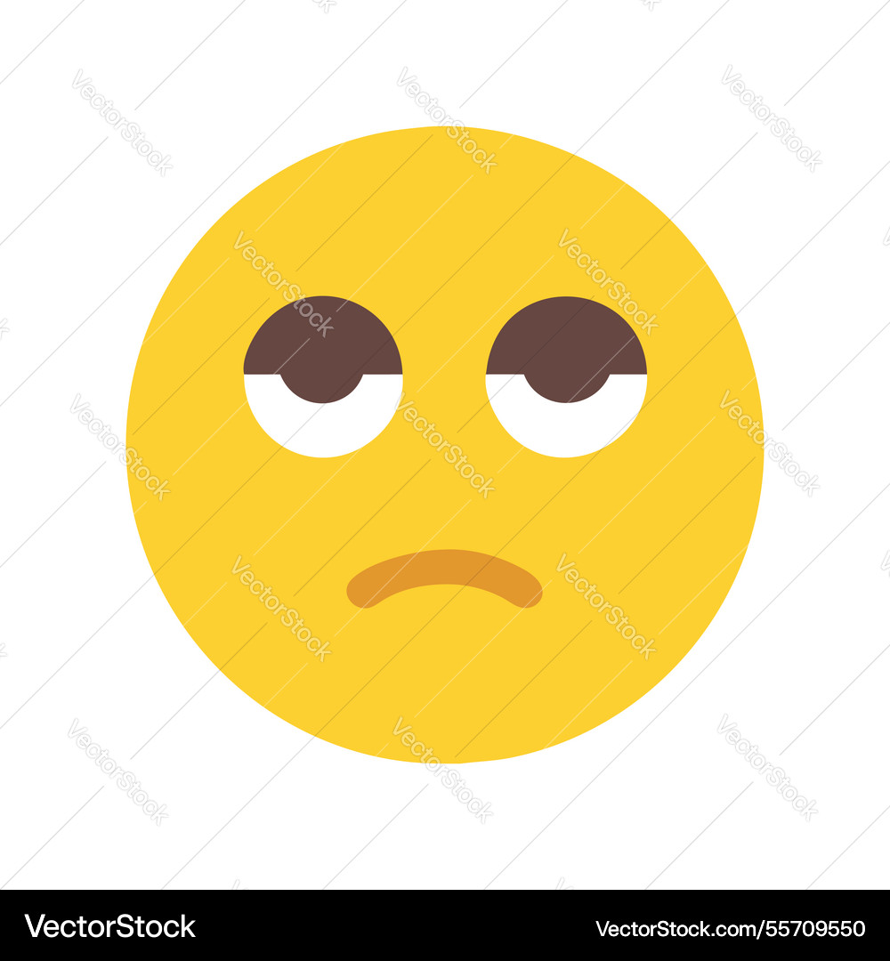 Bored emoji displays a neutral uninterested Vector Image