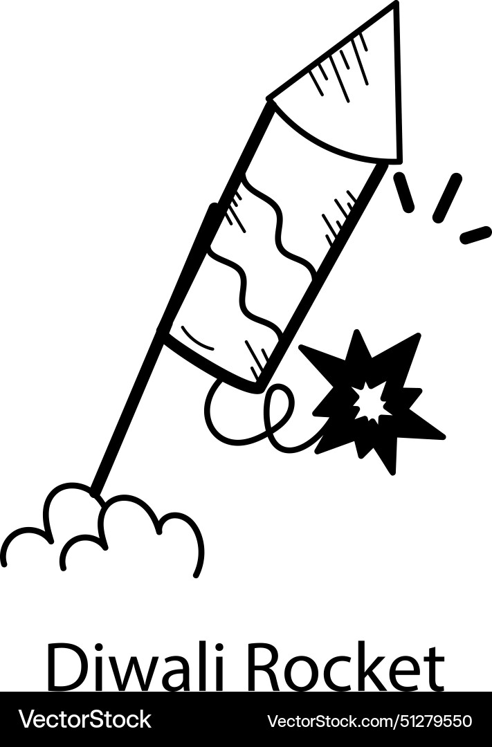 Diwali rocket Royalty Free Vector Image - VectorStock