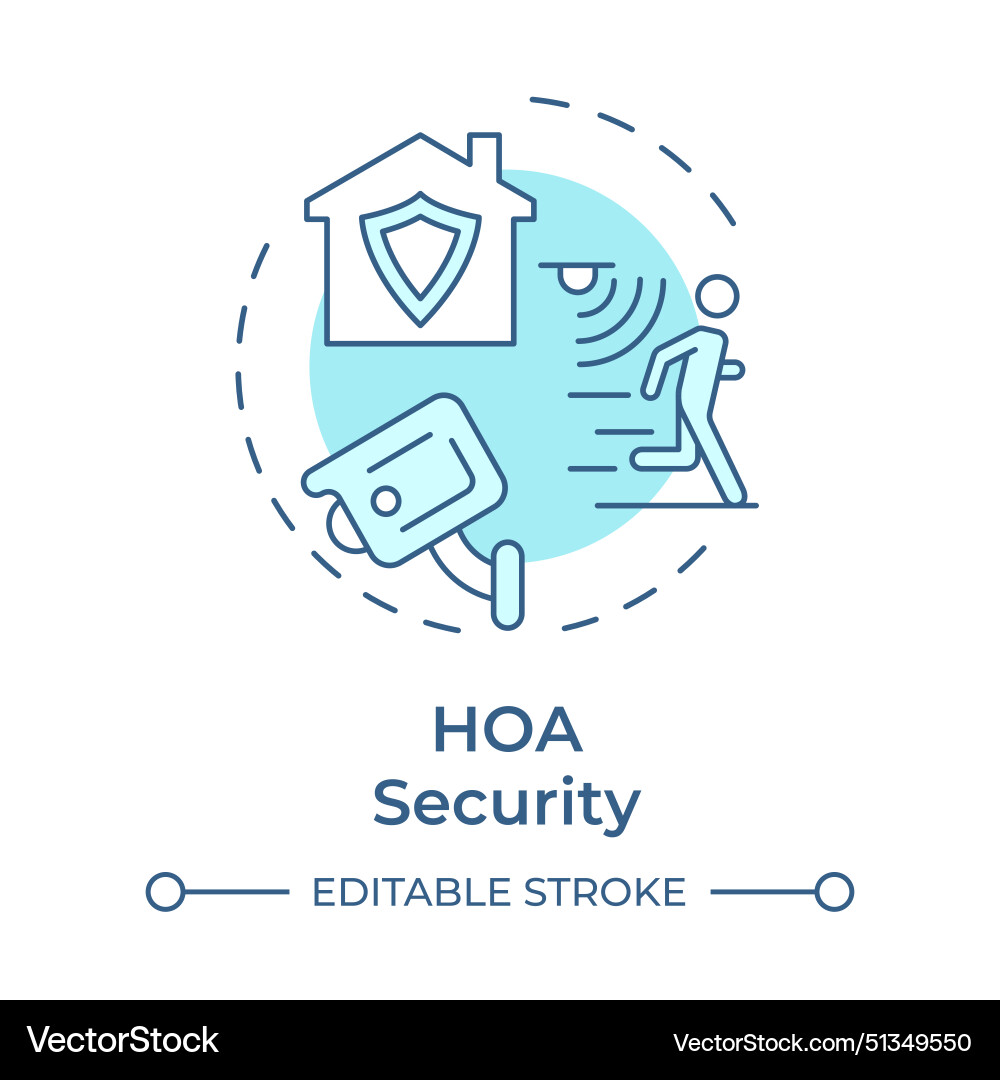 Hoa security soft blue concept icon Royalty Free Vector