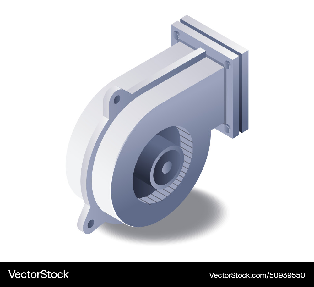 Industrial air blower filter hvac system flat Vector Image