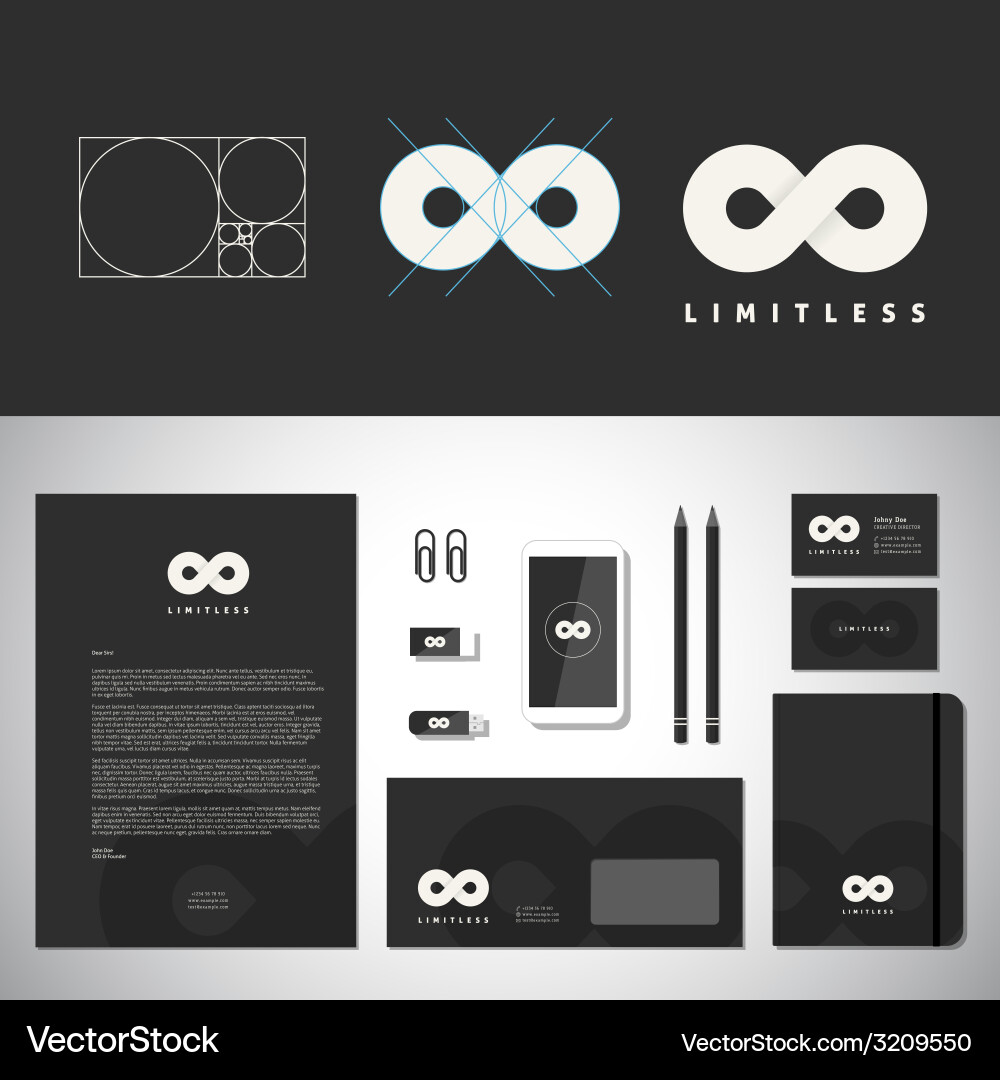 Limitless abstract logo template and identity Vector Image