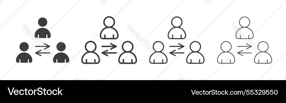 Mediator icons set graphic designs Royalty Free Vector Image