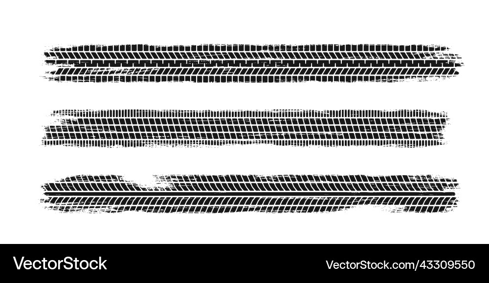 Tire Tread Grunge Set Royalty Free Vector Image